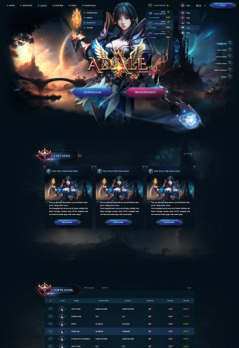 Mu Online Game Website Templates and best DMN CMS themes | Templstock.com