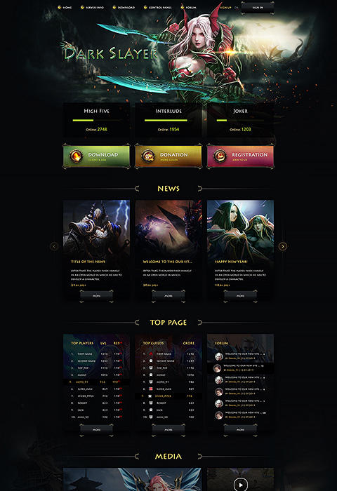 Mu Online Game Website Templates and best DMN CMS themes | Templstock.com