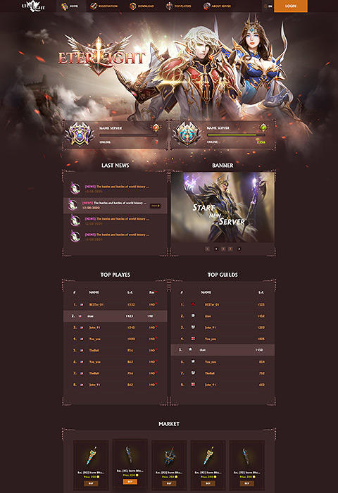 Mu Online Game Website Templates and best DMN CMS themes | Templstock.com