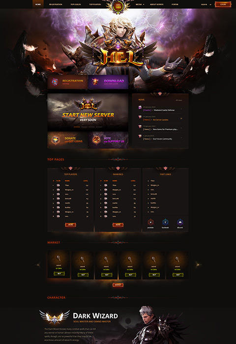 Mu Online Game Website Templates and best DMN CMS themes | Templstock.com