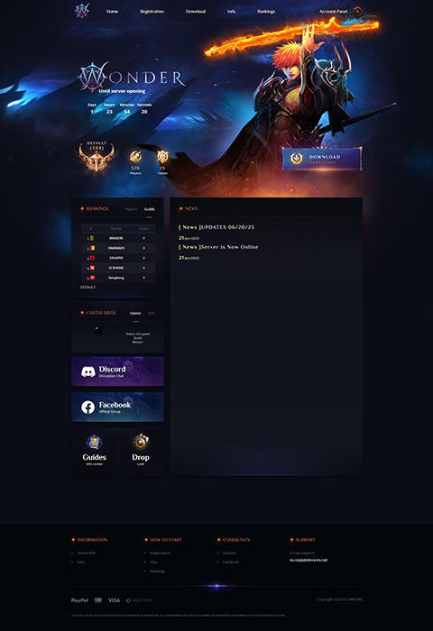 Mu Online Game Website Templates and best DMN CMS themes | Templstock.com